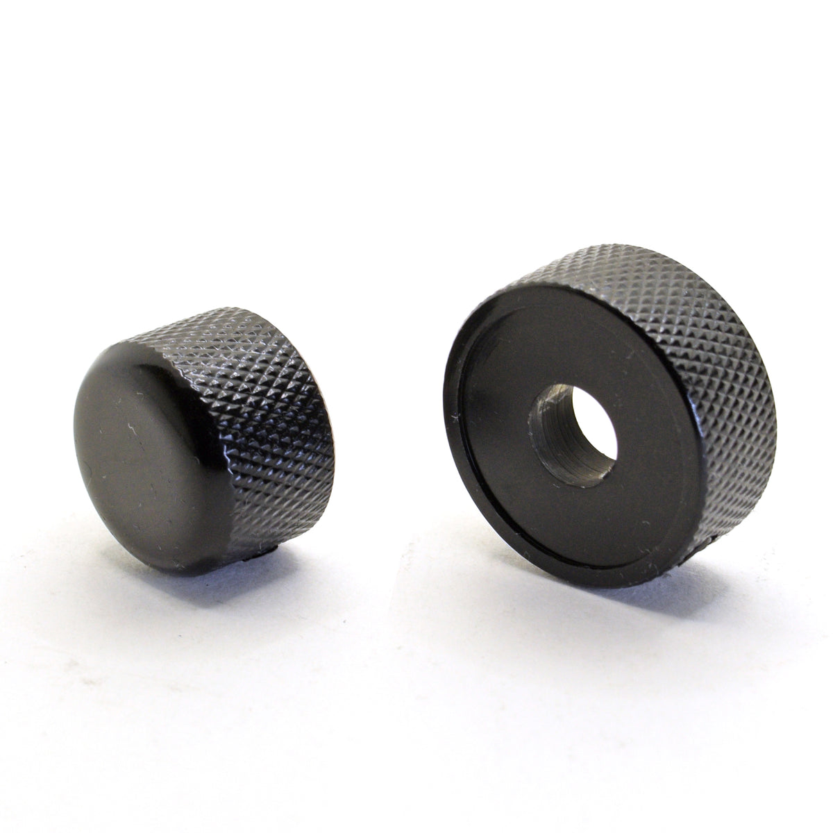 Dualee Large Black Stacked Dual Control Knob Concentric Set with set screw