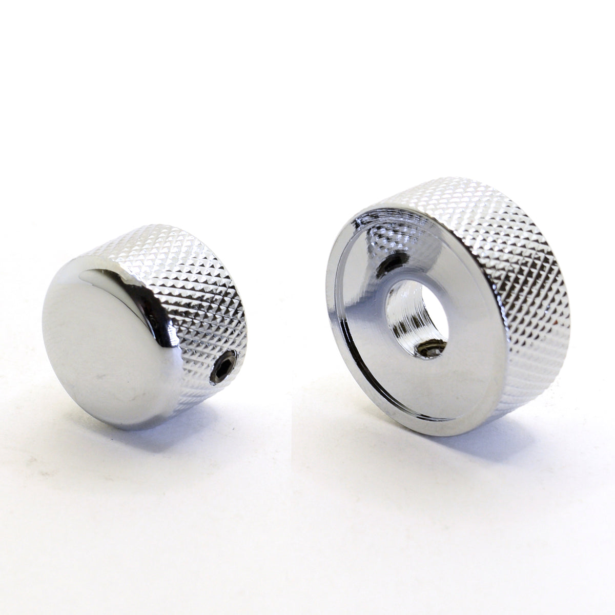 Dualee Large Chrome Stacked Dual Control Knob Concentric Set with set screw