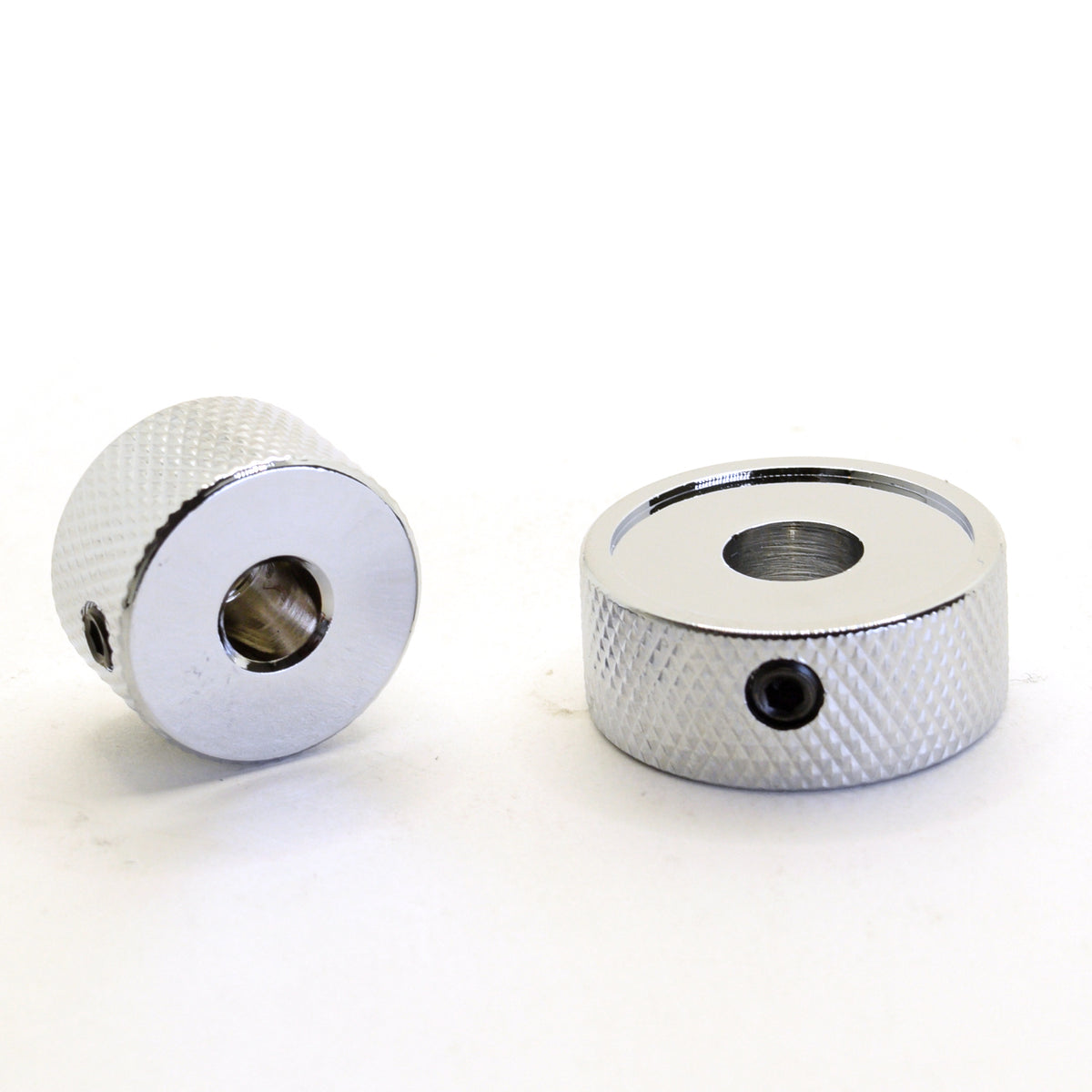 Dualee Large Chrome Stacked Dual Control Knob Concentric Set with set screw